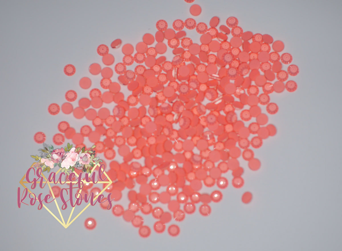 Neon Coral glass rhinestones – Graceful Rose Stones